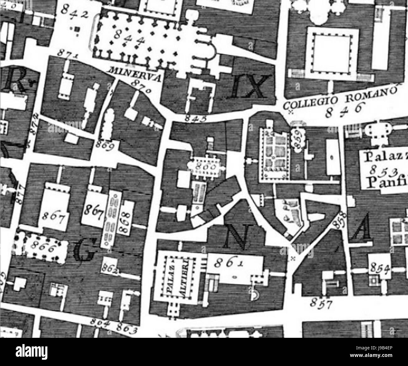 Nolli 1748 Santo Stefano del Cacco Stock Photo - Alamy