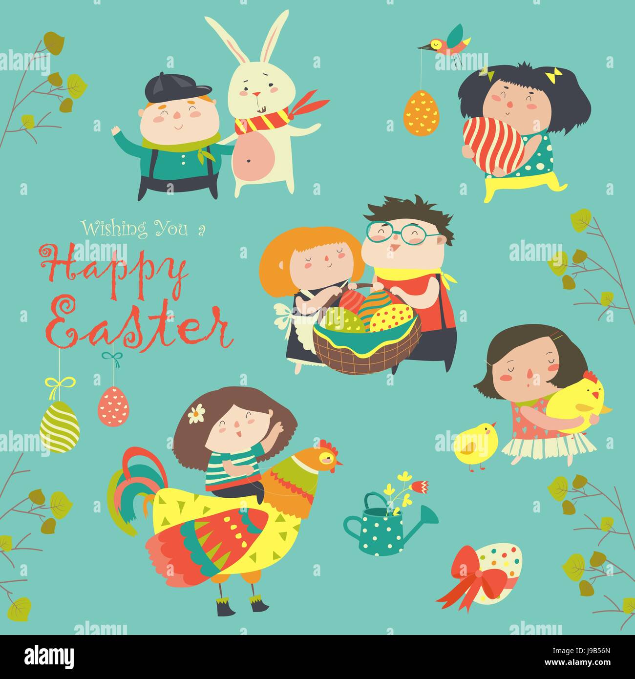 Boy celebrating easter Stock Vector Images - Alamy