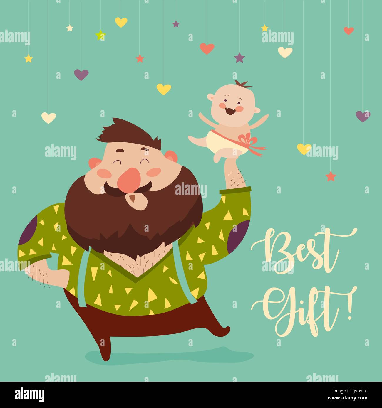 Happy father smiling with little baby Stock Vector Image & Art - Alamy