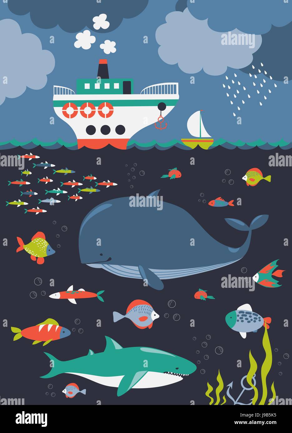 Marine life sea world fish Stock Vector Images - Alamy