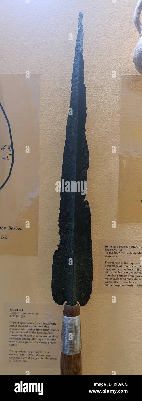 Spearhead, Cypriot, Bronze Age, copper or copper alloy, 1995.10.1238 ...