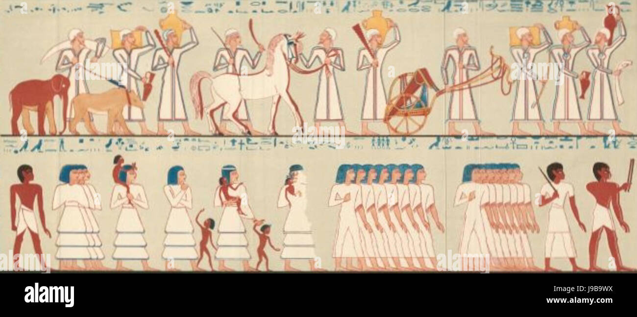 An image of the Grand Procession from TT100, an ancient Egyptian tomb ...