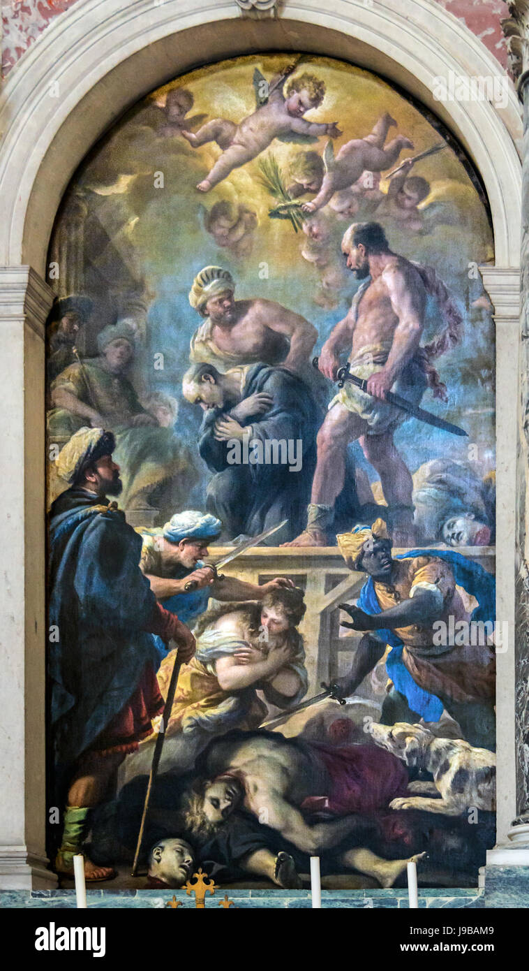 Santa Giustina (Padua) Martyrdom of St. Placidus by Luca Giordano Stock ...