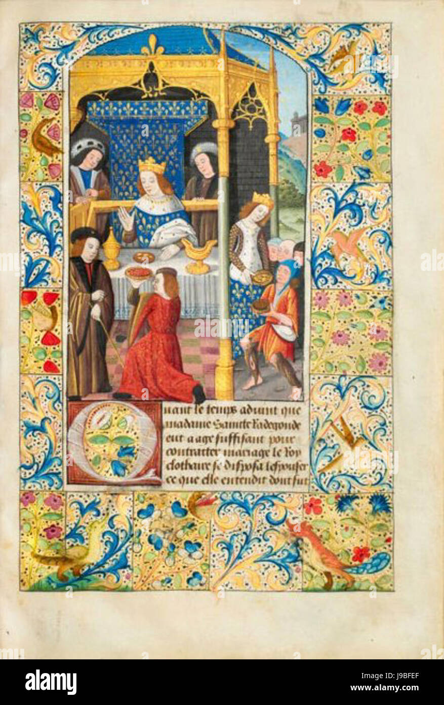 Page from Life of St. Radegund, illuminated by the Master of St ...