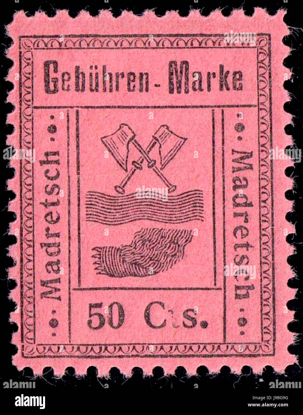 Switzerland Madretsch 1903 revenue 50c 3 print flaw Stock Photo - Alamy