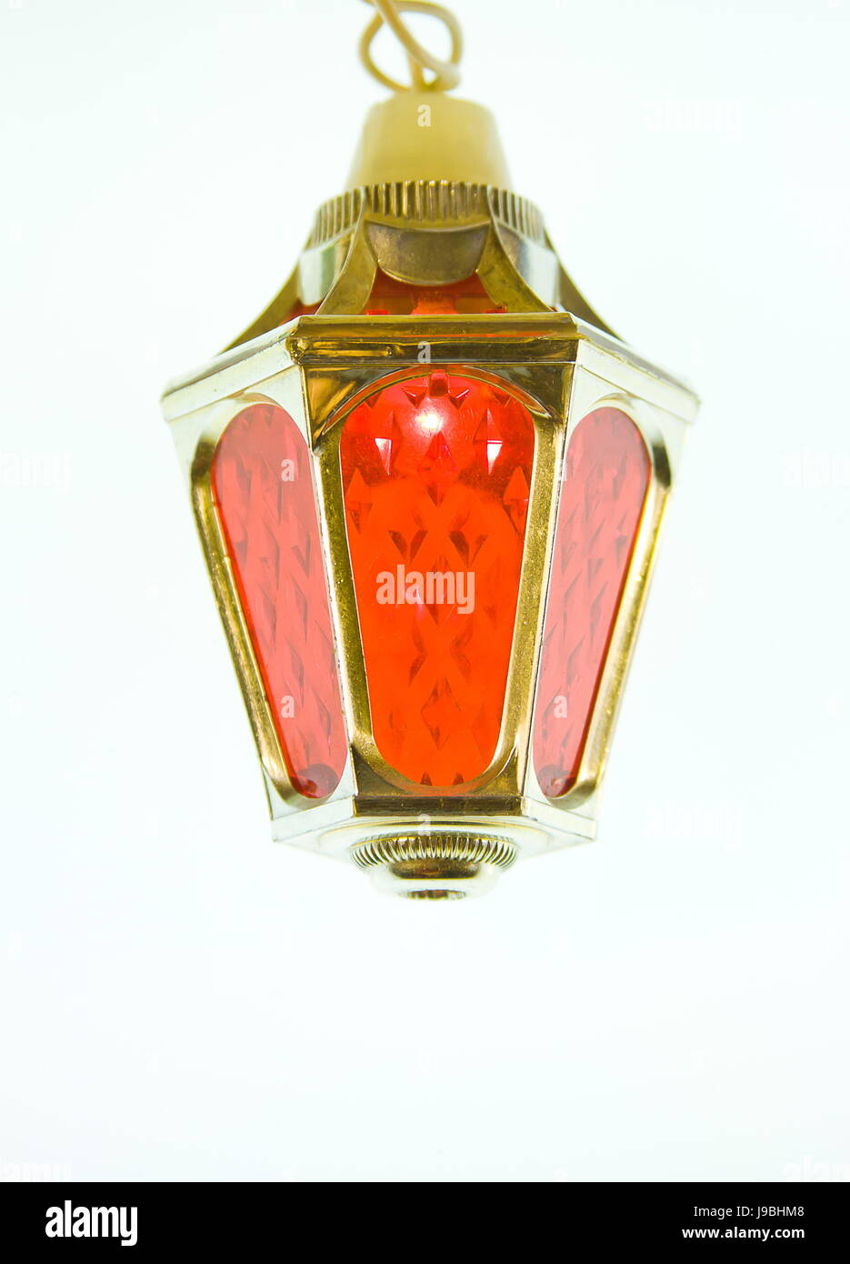 lantern of red color on a white background Stock Photo - Alamy