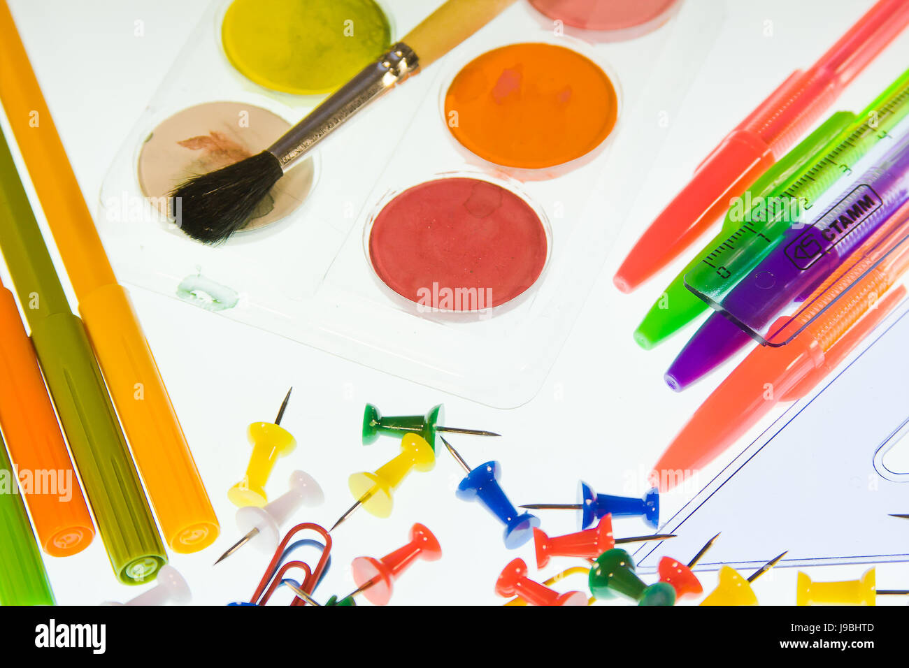 scope from office commodities on a white background Stock Photo - Alamy