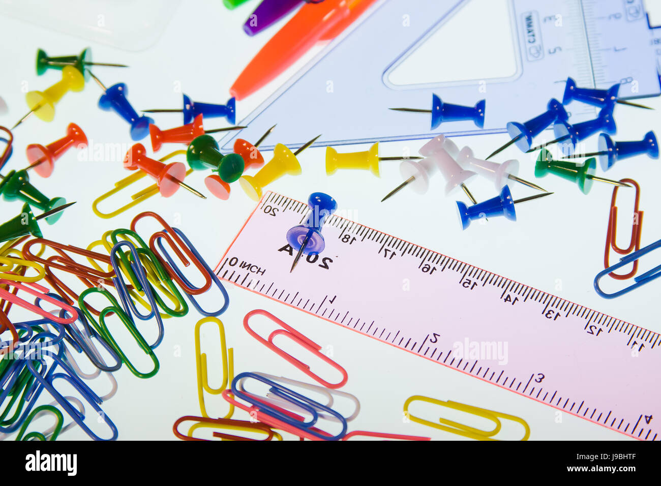 scope from office commodities on a white background Stock Photo - Alamy