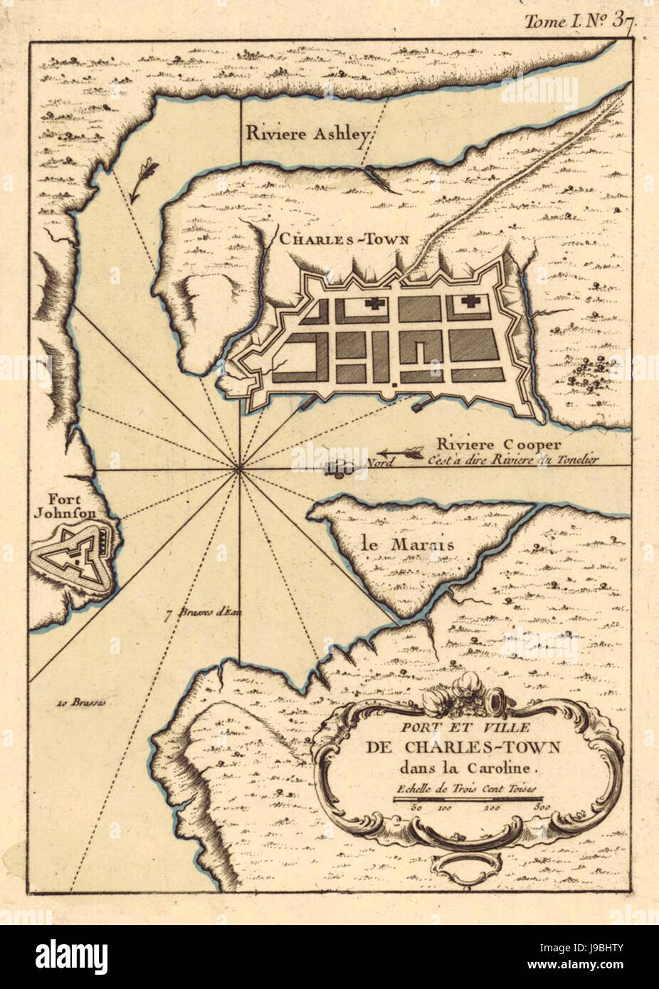 1764 map of Charleston, South Carolina Stock Photo - Alamy