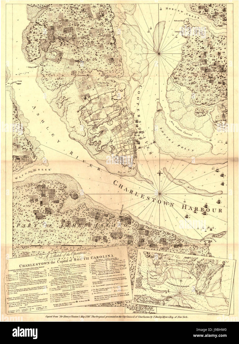 1780 map of Charleston, South Carolina Stock Photo - Alamy