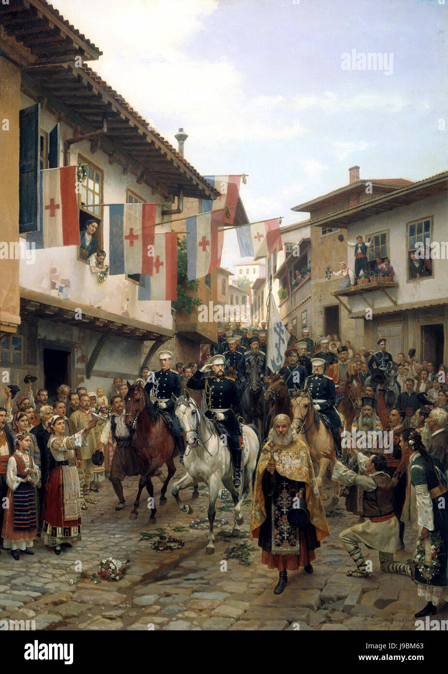 Nikolai dmitriev orenburgsky grand prince nikolai nikolaevich enters trnovo in 1877 1885 Stock ...