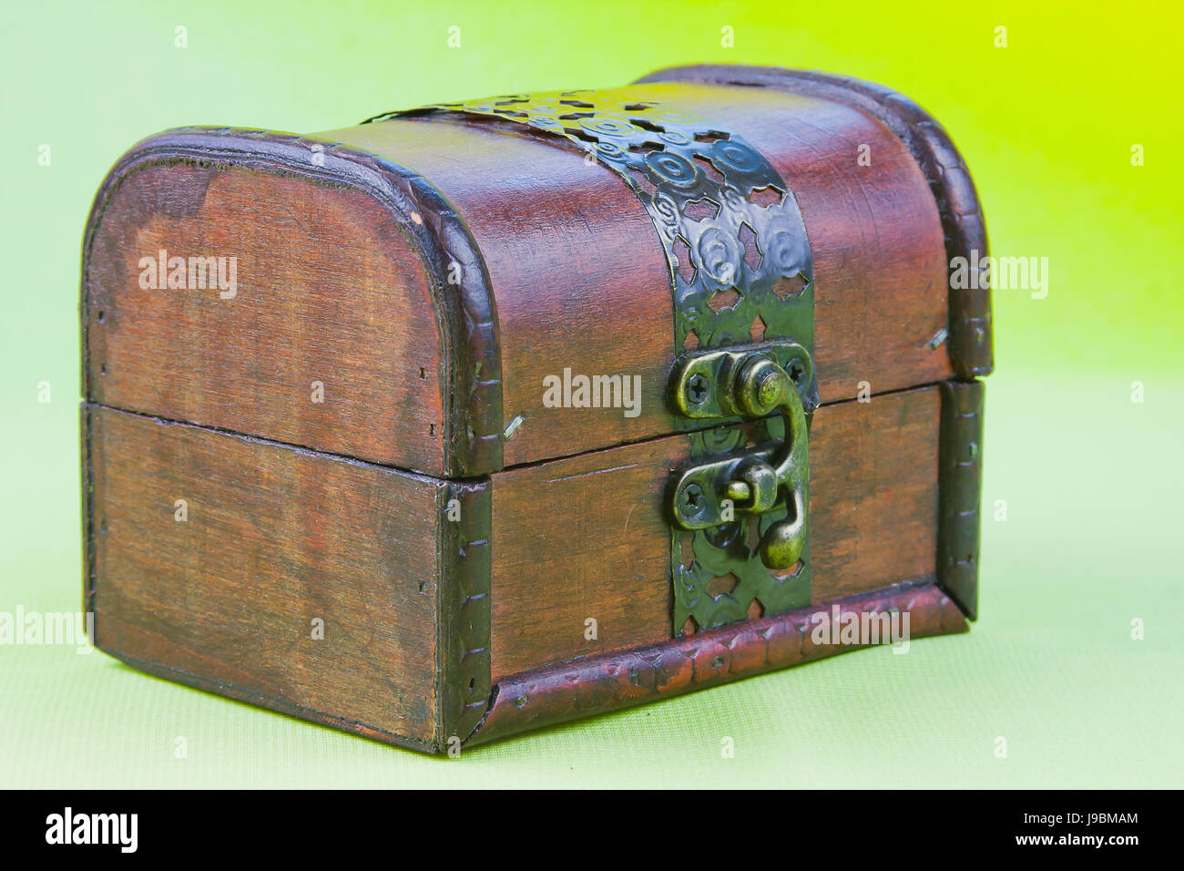 decorative small box on a light green background Stock Photo - Alamy