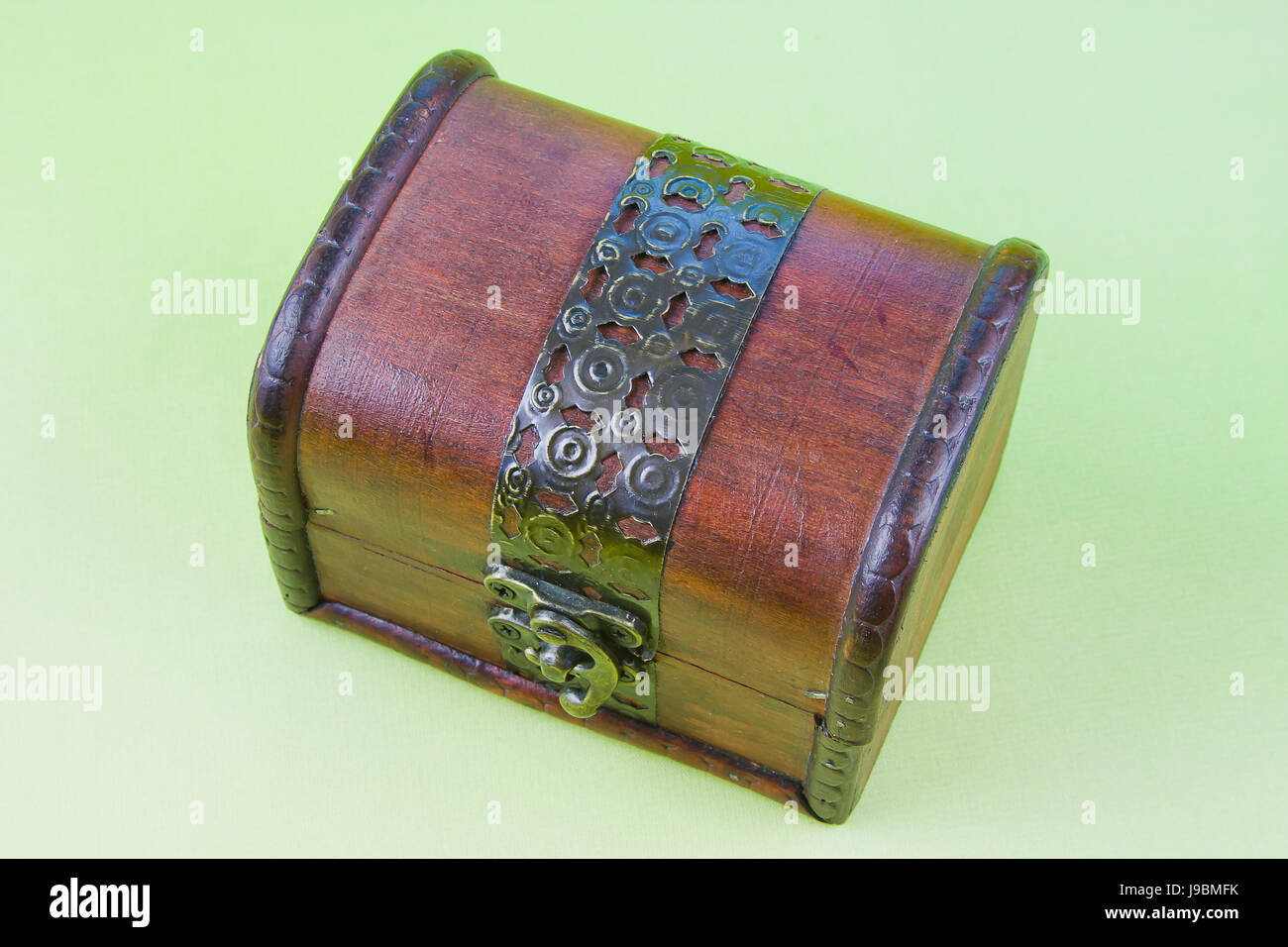 decorative small box on a light green background Stock Photo - Alamy