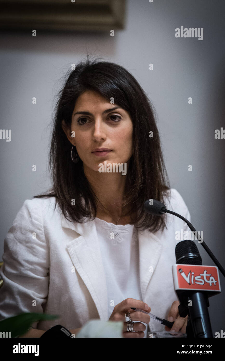 Rome, Italy. 31st May, 2017. The press conference of Mayor Virginia ...