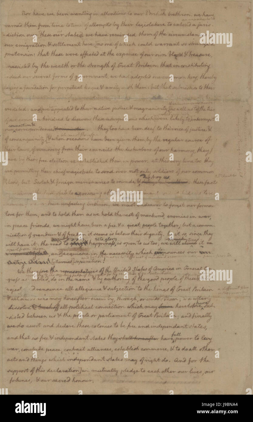 Declaration of independence draft hi-res stock photography and images ...
