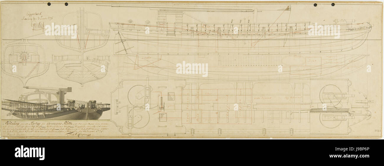Pojama Brynhilda schematic 1775 Stock Photo - Alamy