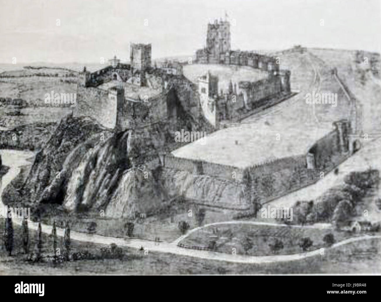 Nottingham castle reconstruction Stock Photo - Alamy