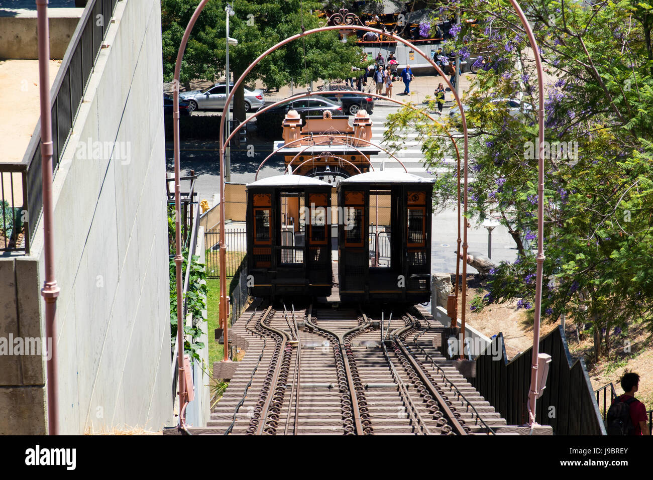Los Angeles Angels Flight Railway trolley Stock Photo - Alamy