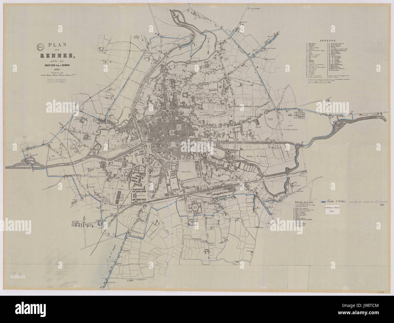 Plan de Rennes (1885 Stock Photo - Alamy