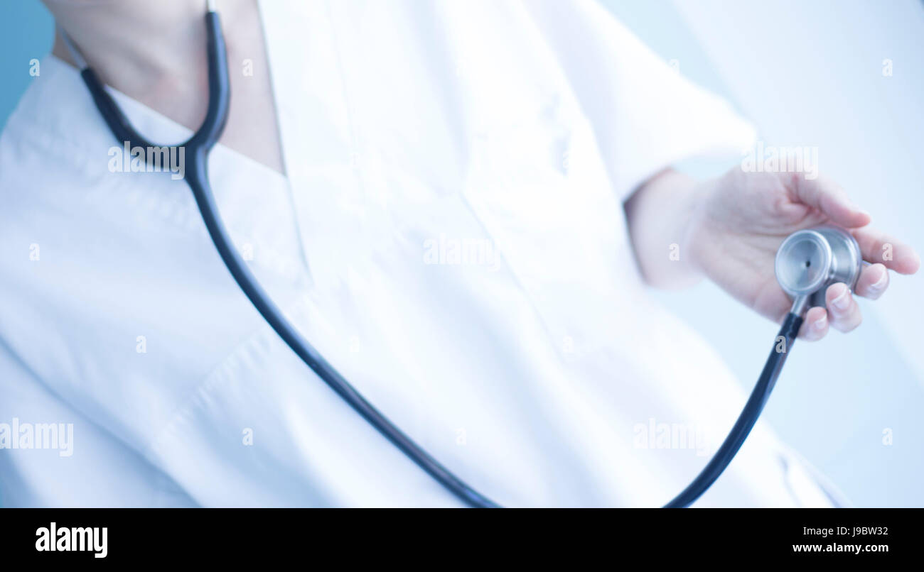 Doctors medical stethoscope heart rate monitoring equipment to listen ...