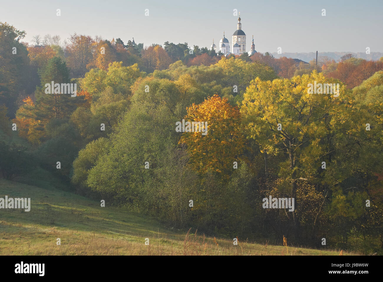 Fall view on Nativity of the Virgin St. Paphnutius of Borovsk Monastery ...
