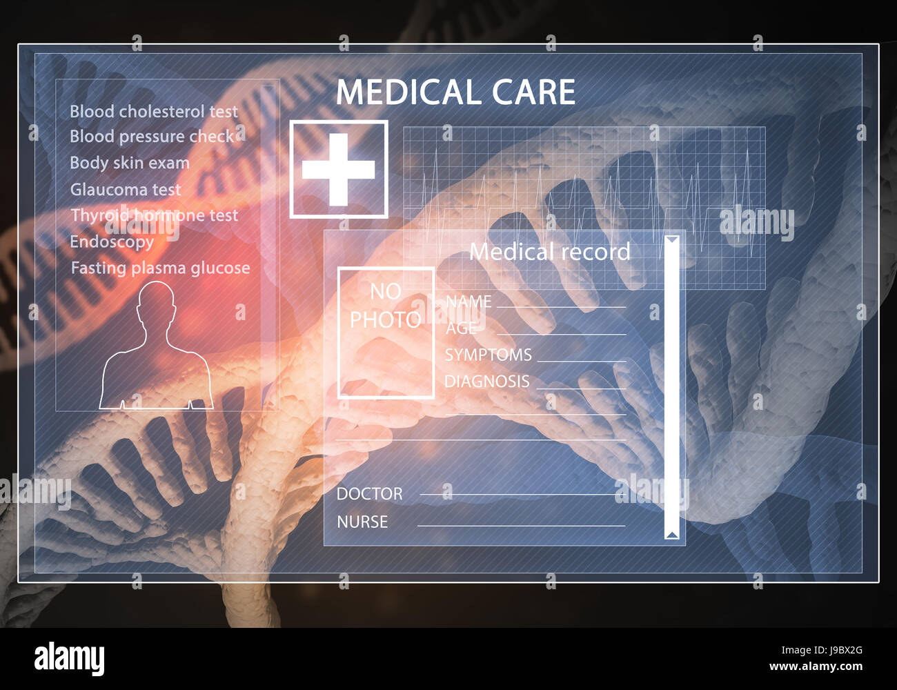 Medicine user interface Stock Photo - Alamy
