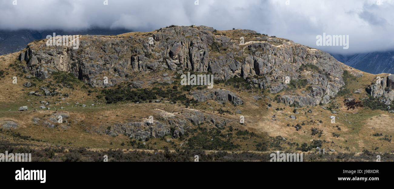 Middle Earth, New Zealand - March 14, 2017: Closeup of the Rock of ...