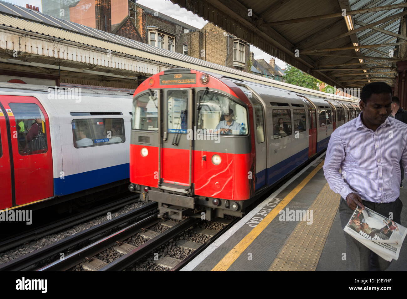 Barons Court tube station on the Piccadilly and District Line, London ...