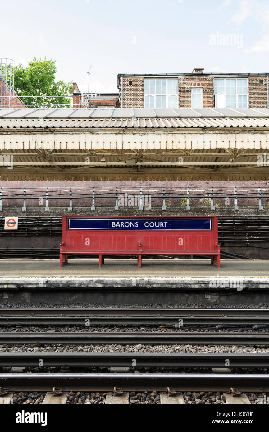 Barons Court tube station on the Piccadilly and District Line, London ...