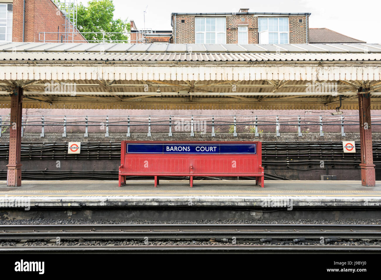 Barons Court tube station on the Piccadilly and District Line, London ...