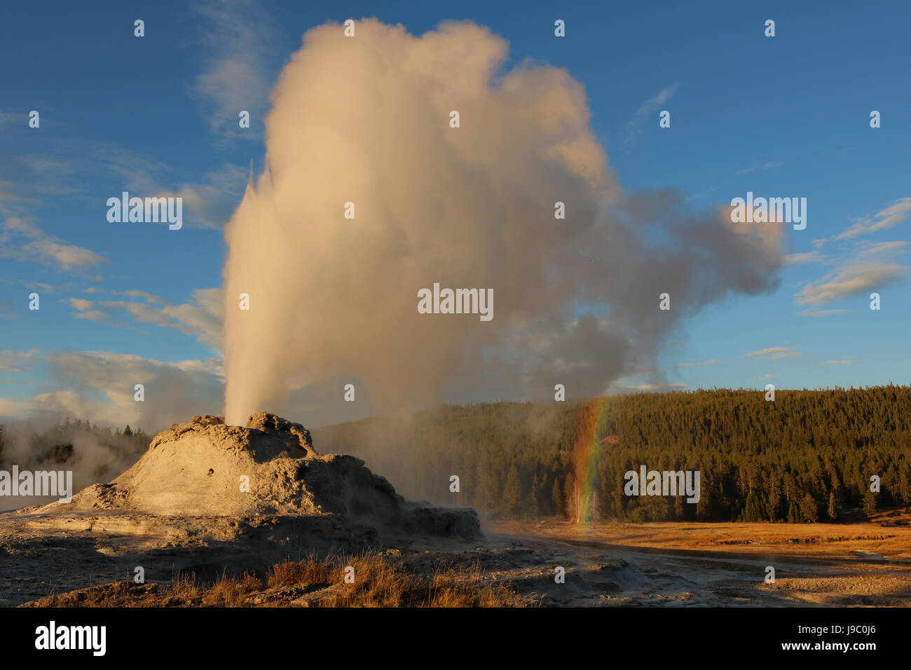 Geyser yellowstone eruption rainbow hi-res stock photography and images ...