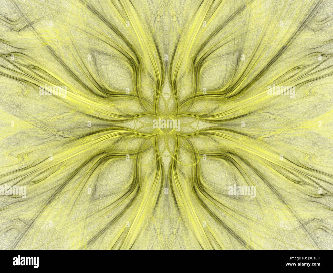 Abstract grunge dirty yellow symmetrical pattern on white background ...