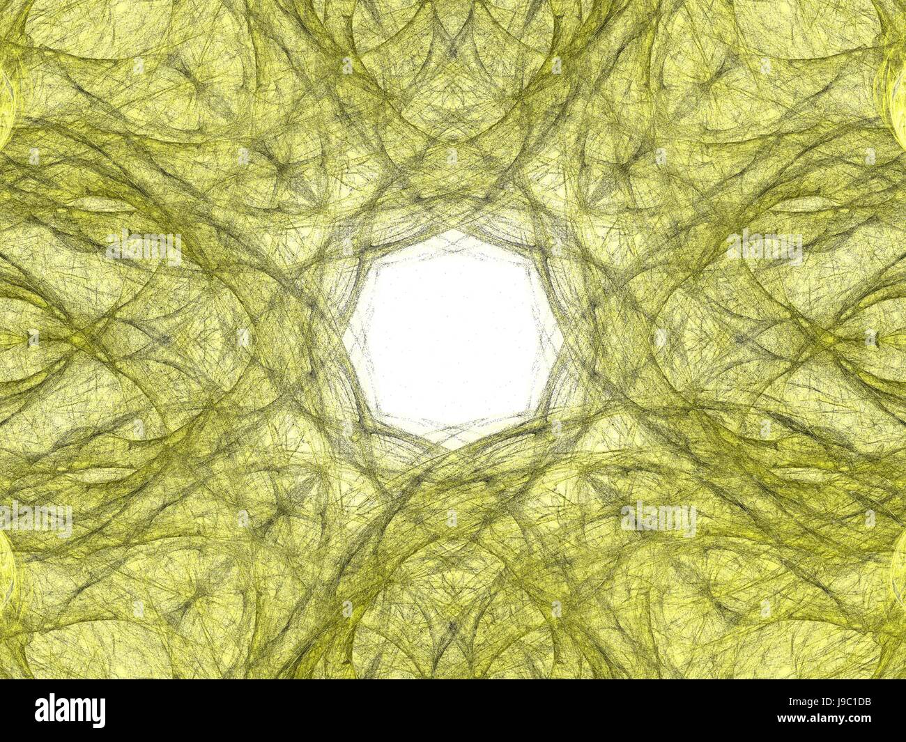 Abstract grunge dirty yellow symmetrical pattern on white background ...