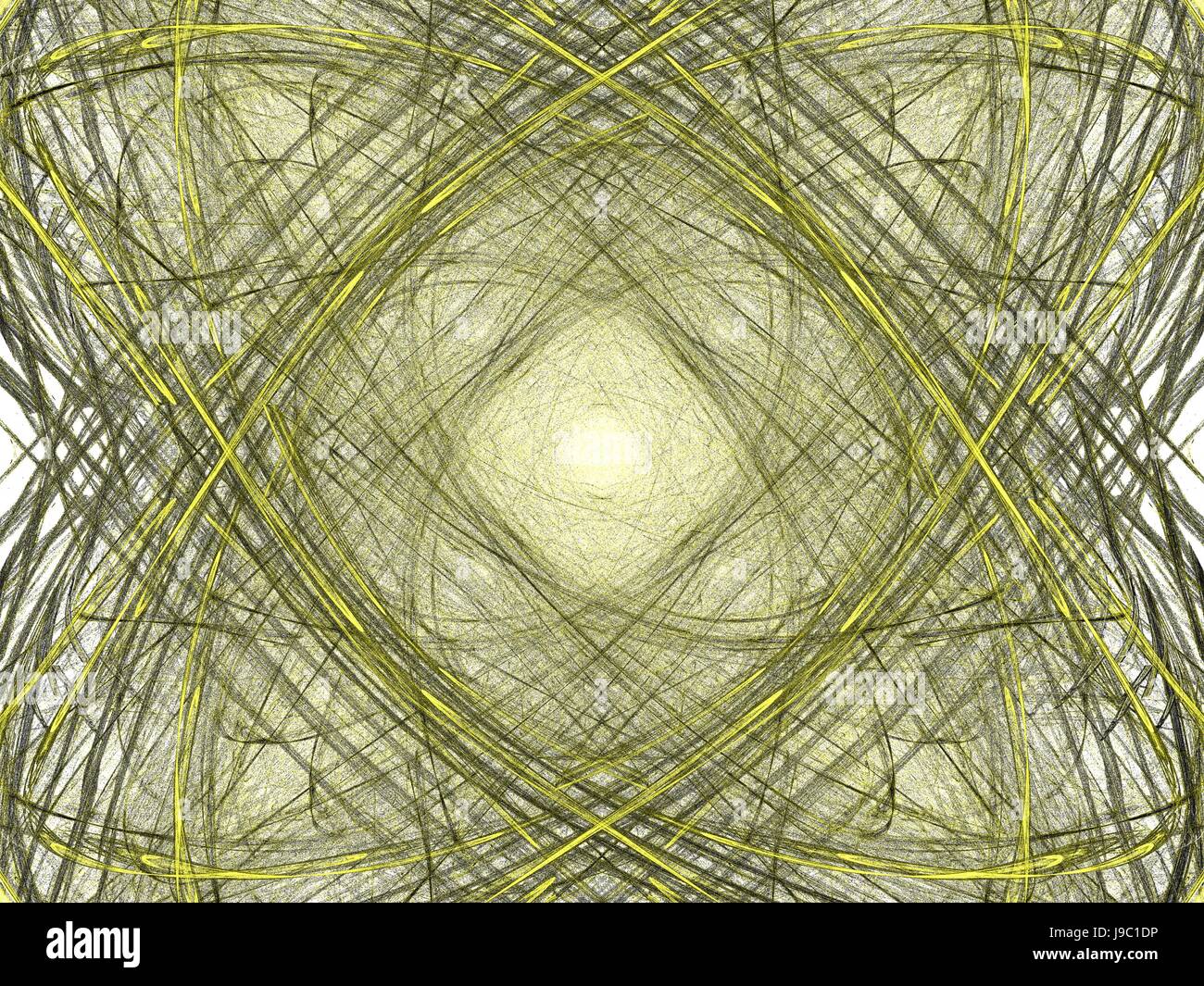 Abstract grunge dirty yellow symmetrical pattern on white background ...