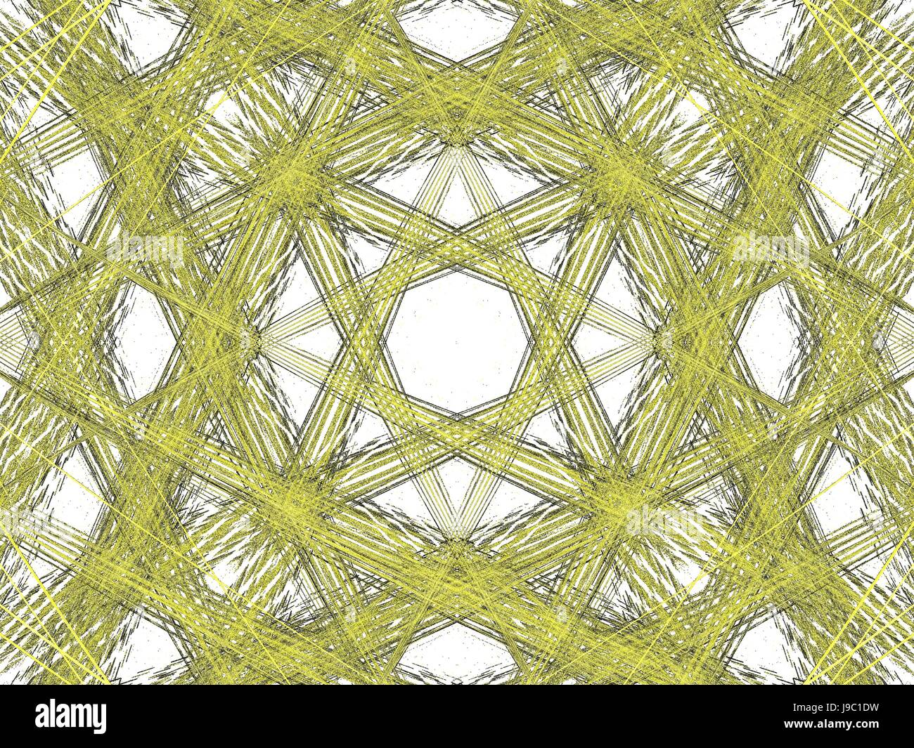 Abstract grunge dirty yellow symmetrical pattern on white background ...