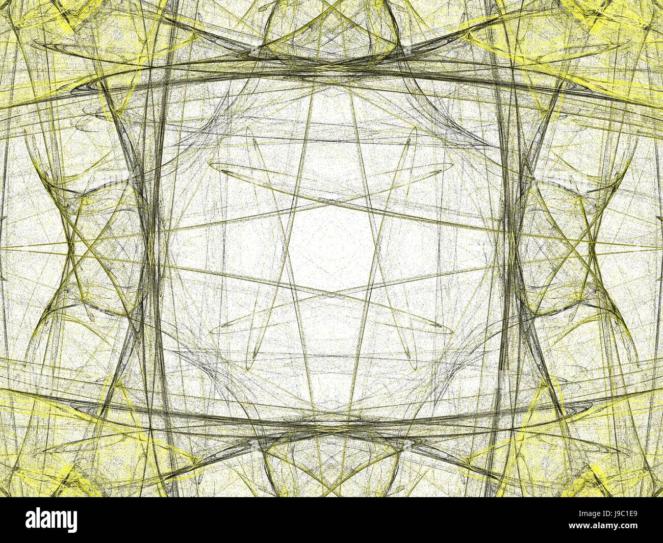 Abstract grunge dirty yellow symmetrical pattern on white background ...