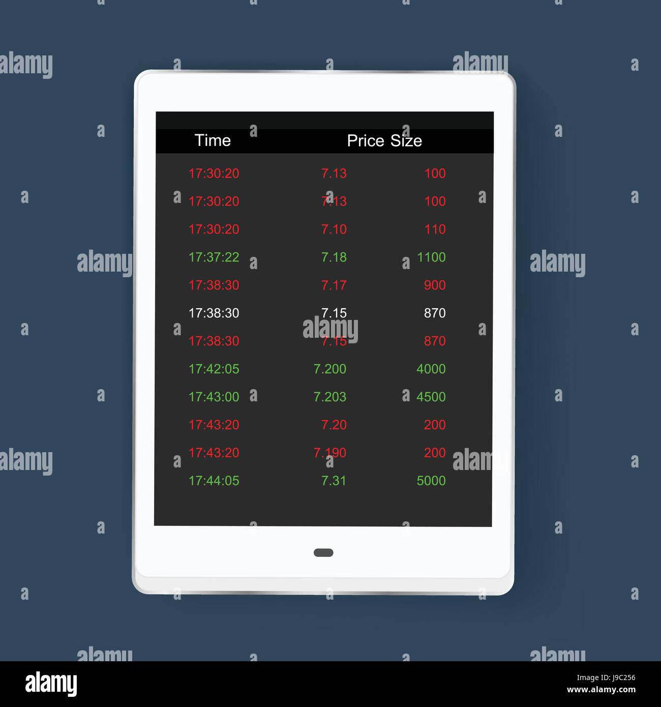 Tablet with stock market trade vector Stock Vector Image & Art - Alamy