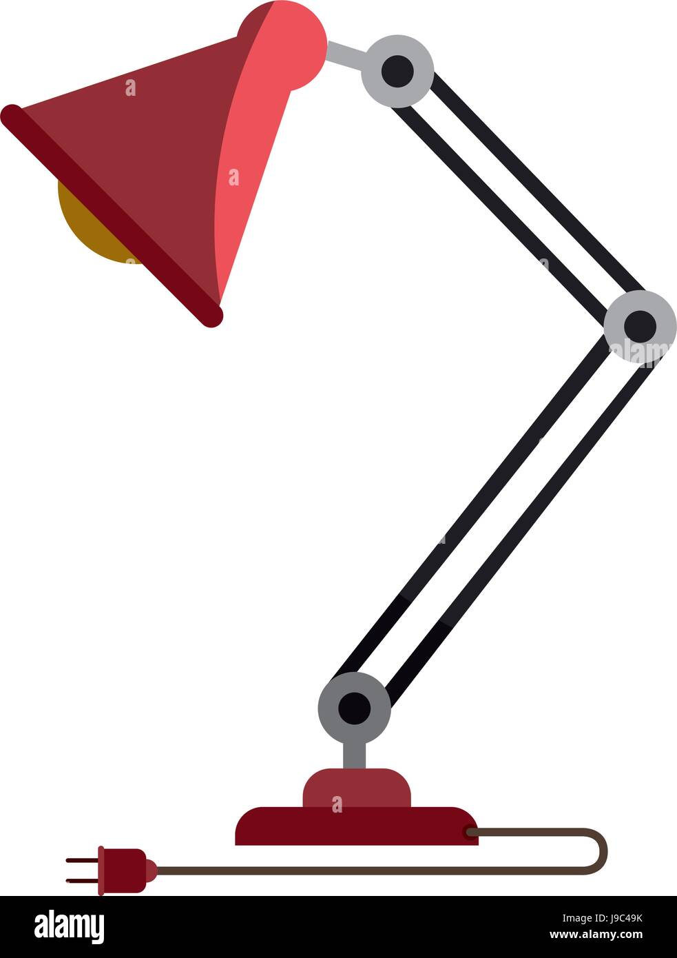 colorful graphic of modern desk lamp without contour and half shadow ...