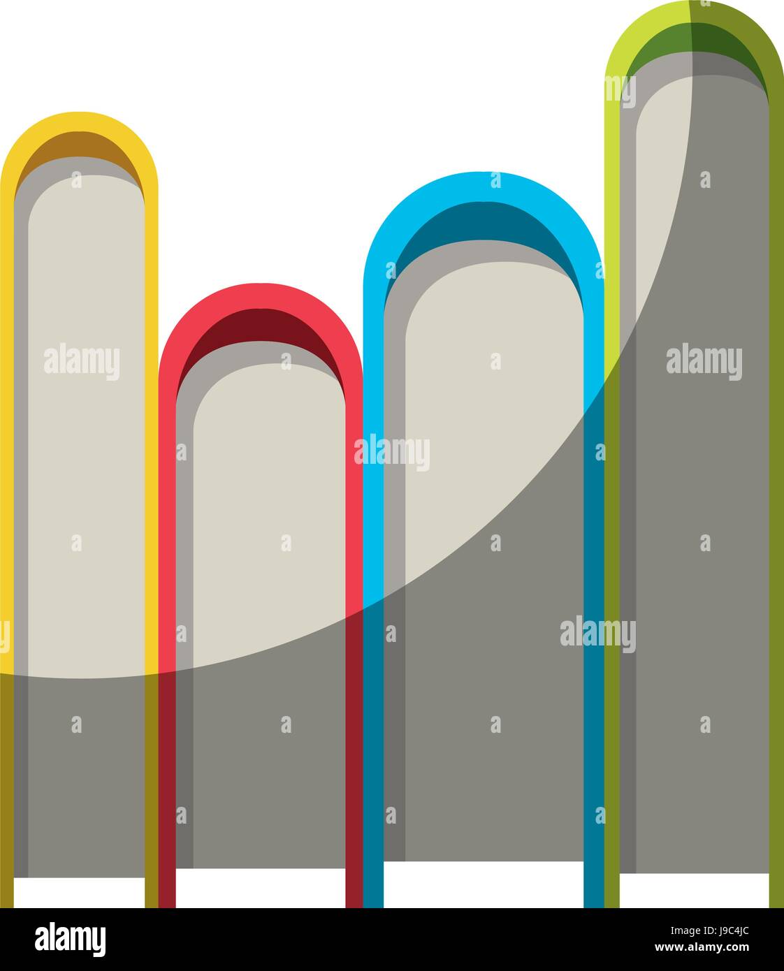 colorful graphic of stack of books without contour and half shadow ...
