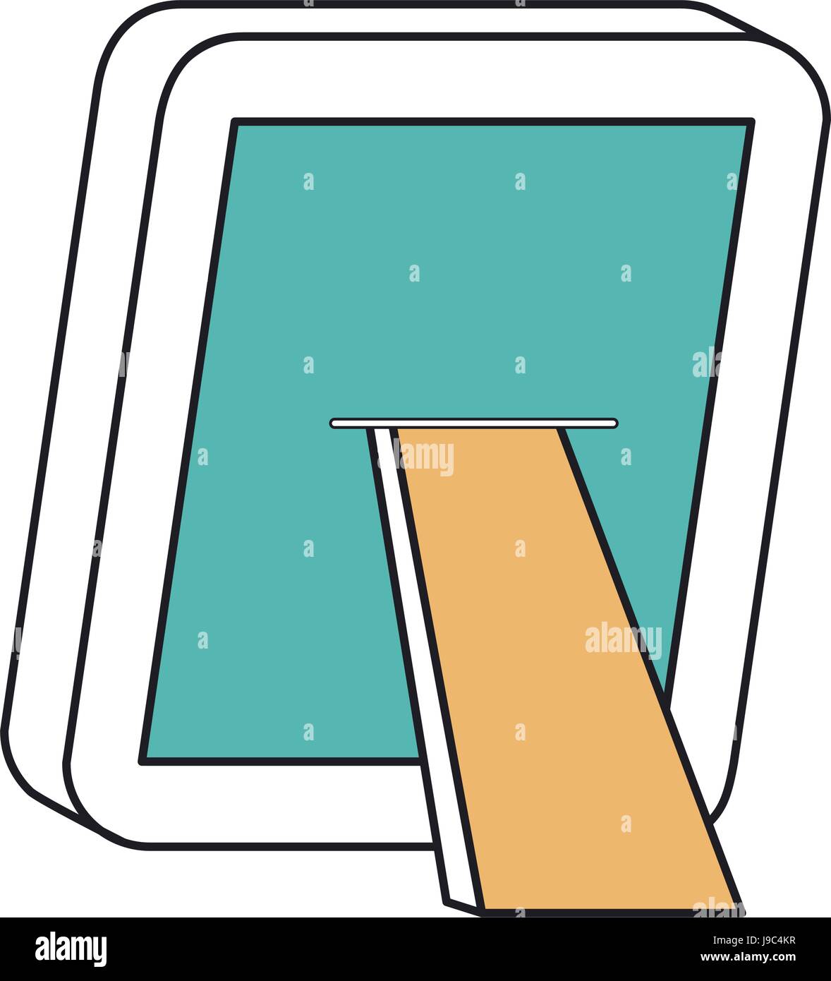 silhouette color sections of photo frame back side Stock Vector Image ...