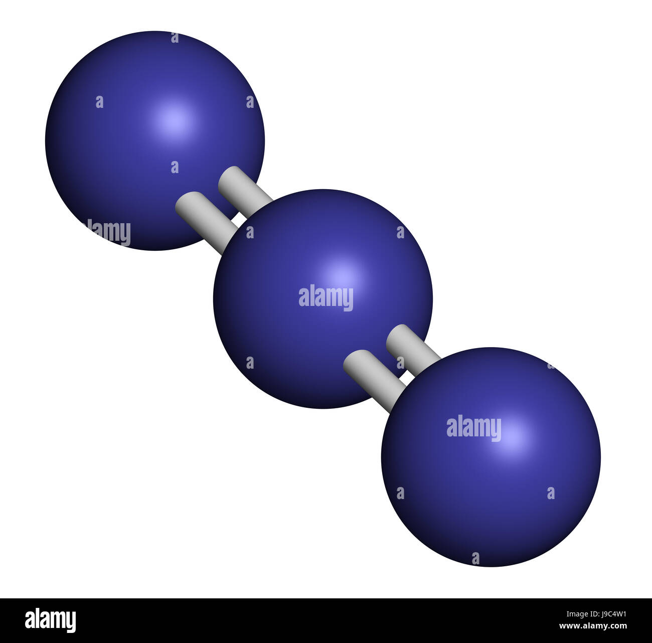 Azide anion, chemical structure. Azide salts are used in detonators and ...