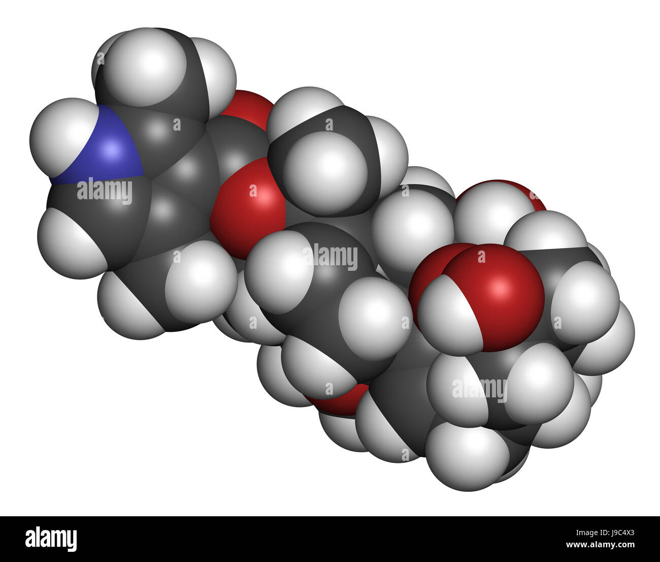Batrachotoxin (BTX) neurotoxin molecule. Found in number of animals ...