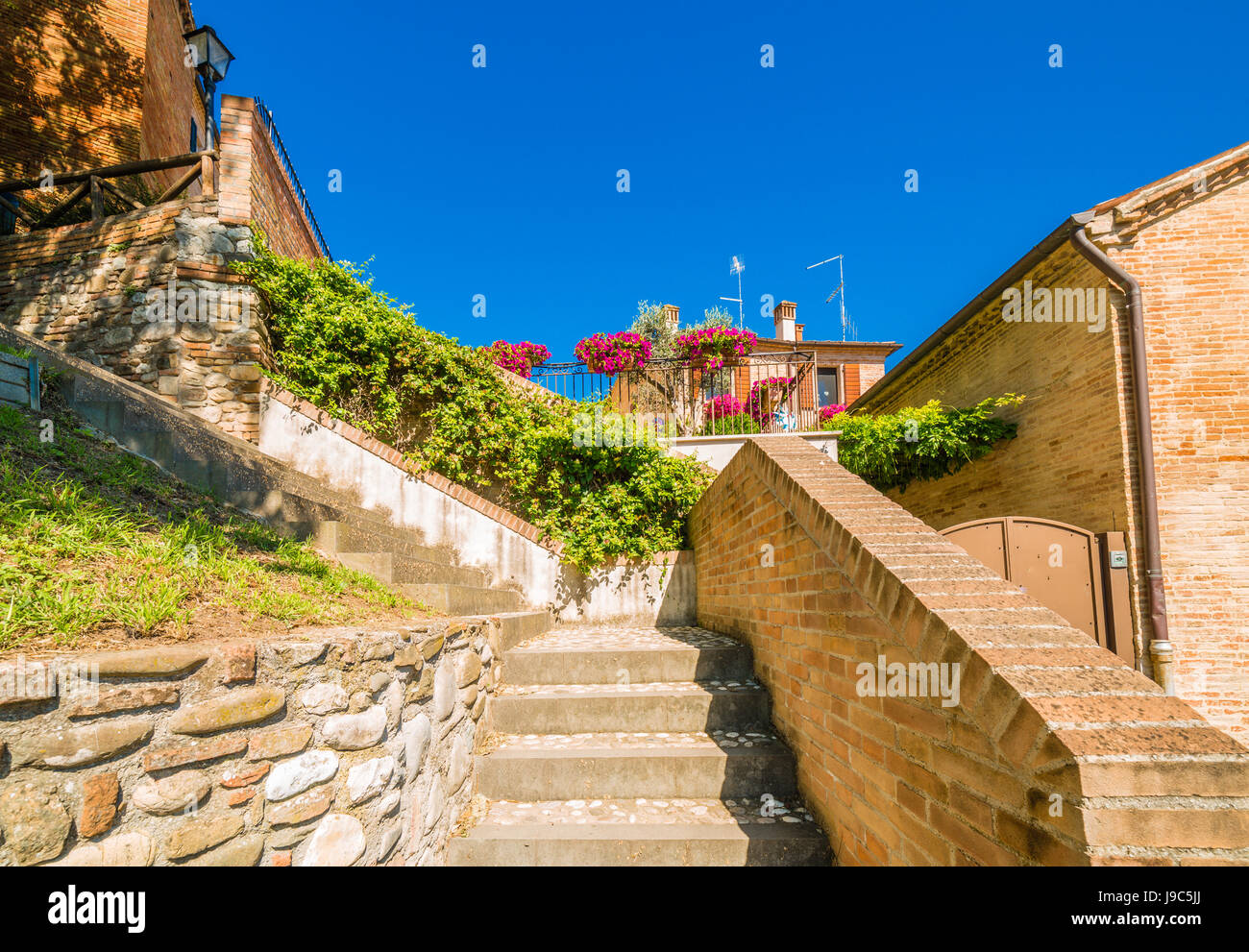 brick walls of Italian village Stock Photo - Alamy