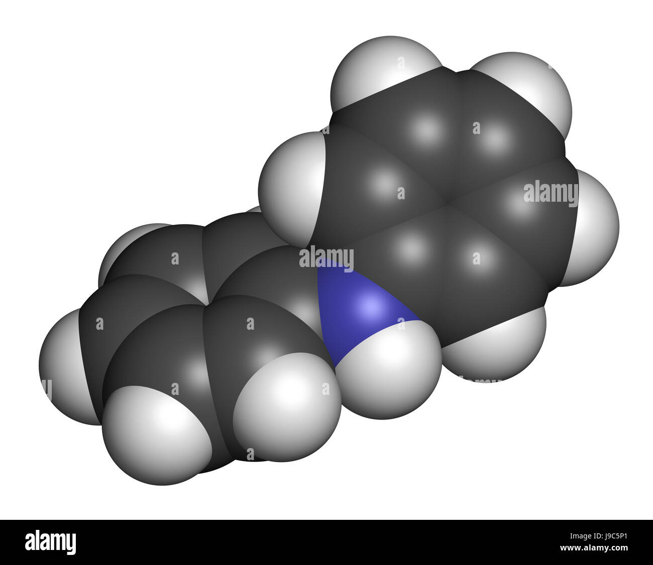 Diphenylamine antioxidant molecule. Used to prevent apple scald. 3D ...