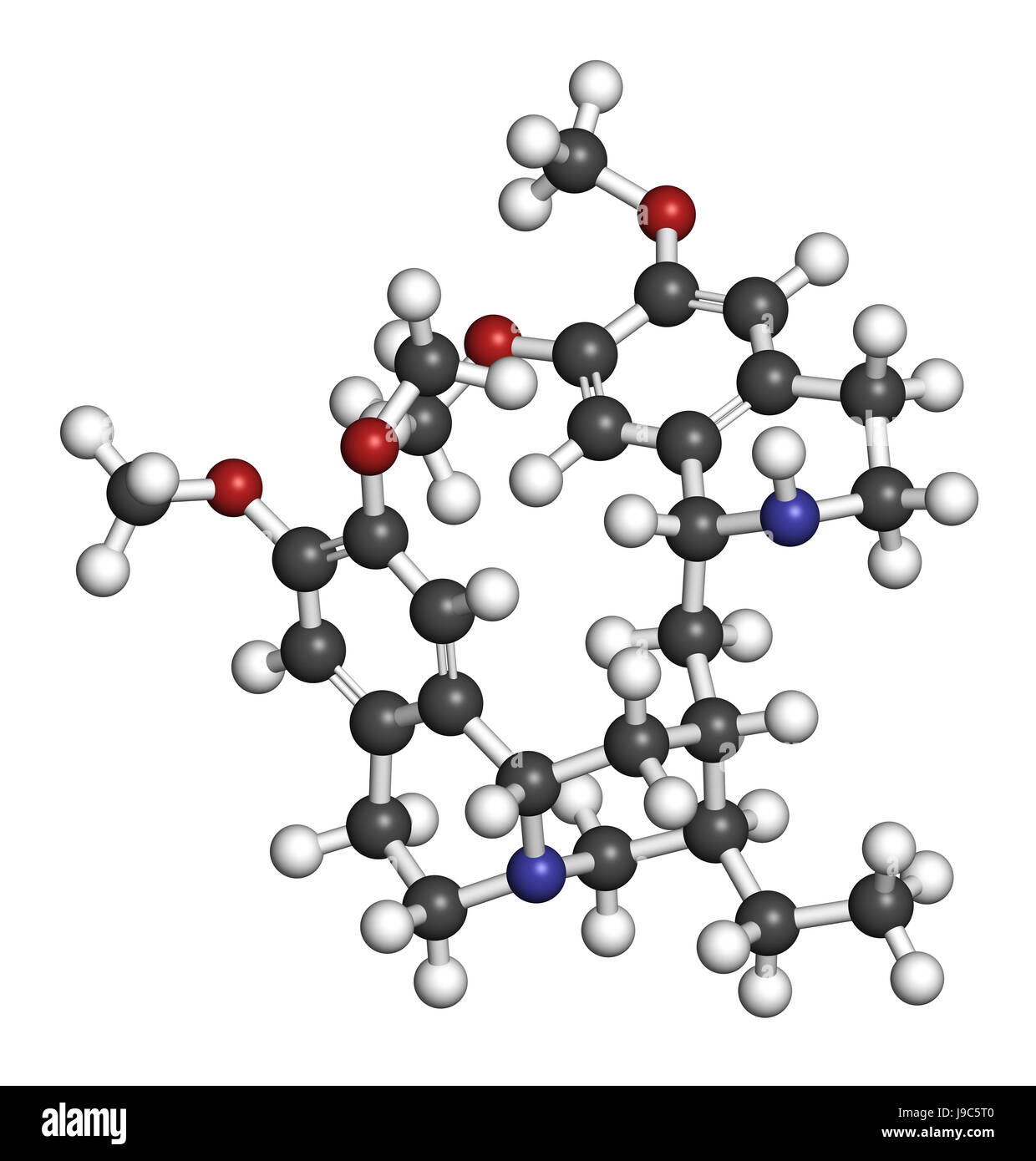 Emetine molecule. Has emetic (induces vomiting) and anti-protozoal ...