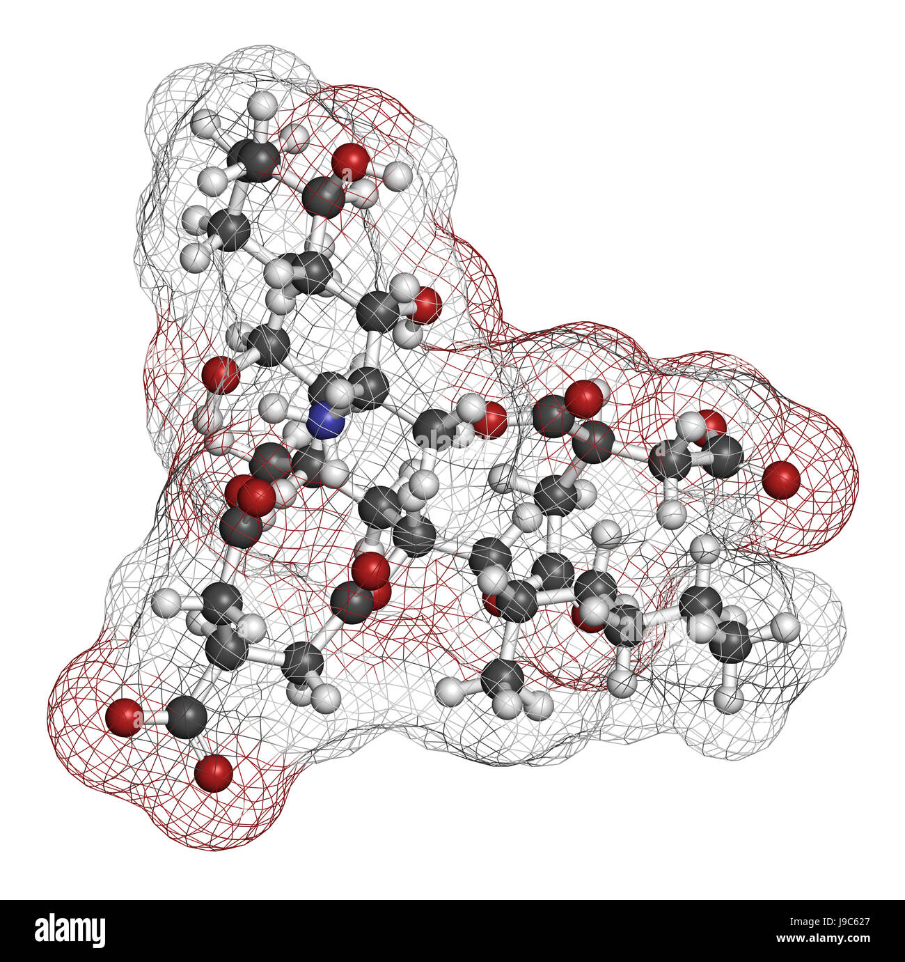 Fumonisin B1 mycotoxin molecule. Fungal toxin produced by some Fusarium ...