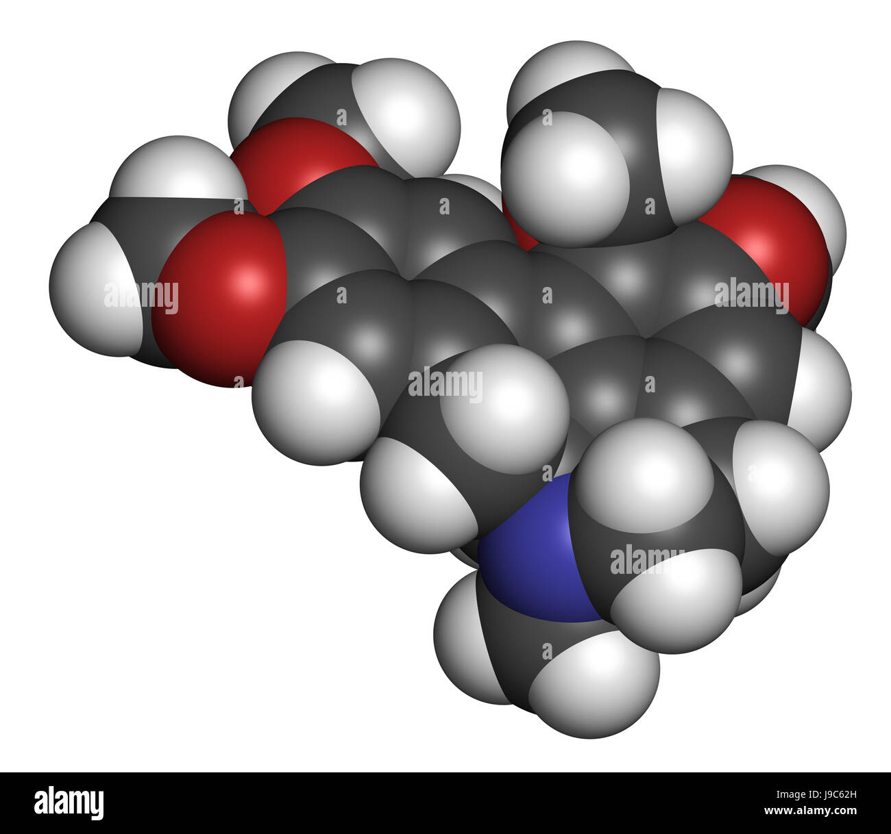 Glaucine alkaloid molecule. Found in yellow hornpoppy (Glaucium flavum ...