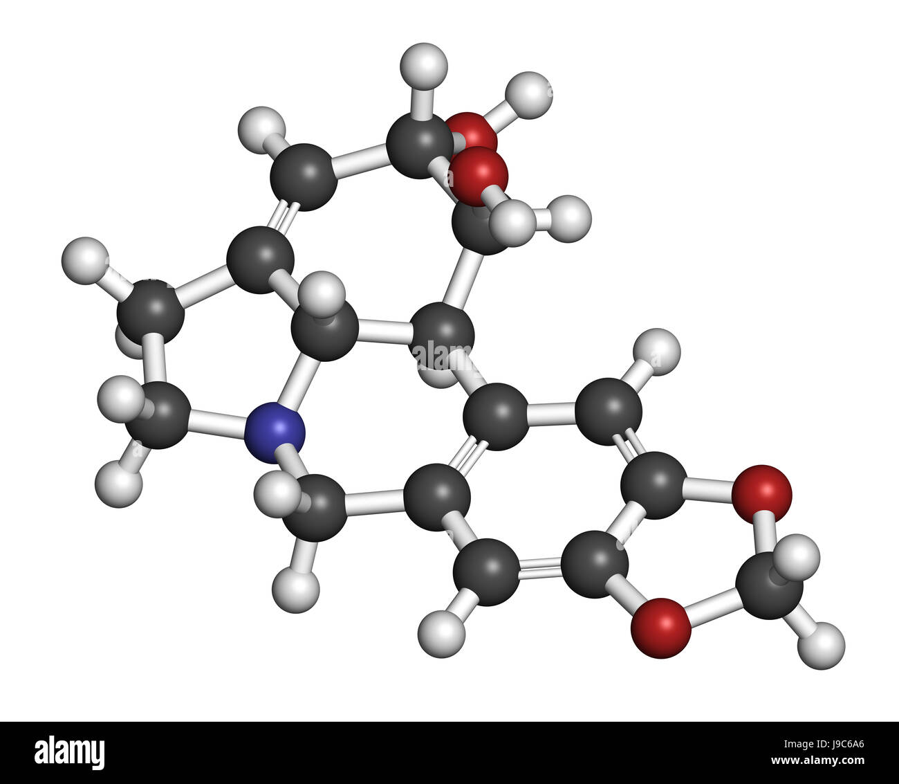 Lycorine alkaloid molecule. Found in Amaryllidaceae plants, including ...
