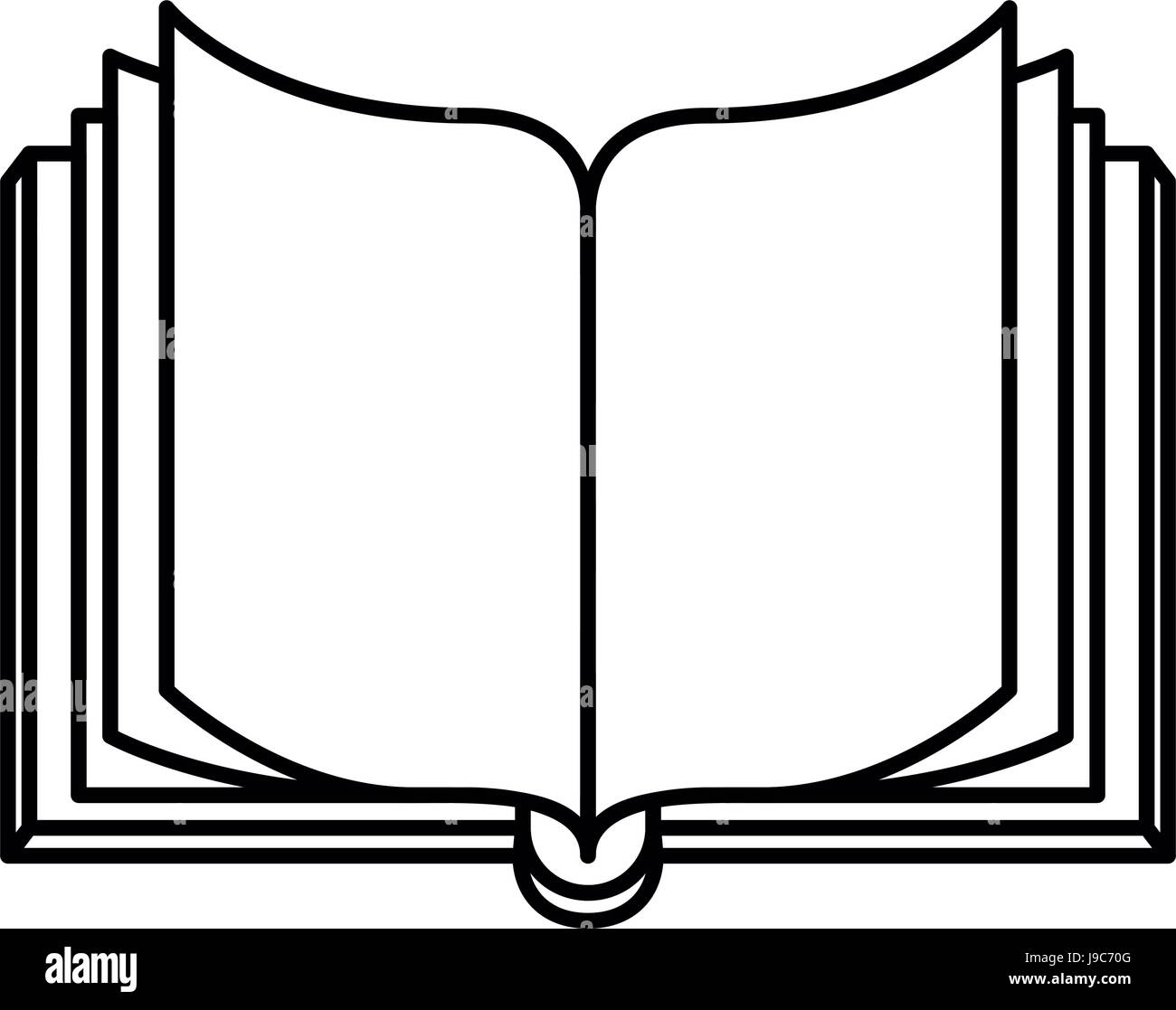 sketch silhouette image front view open book Stock Vector Image & Art ...