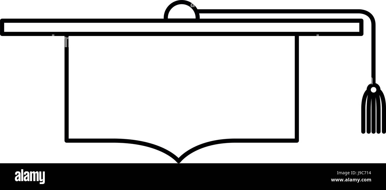 sketch silhouette image graduation cap front view Stock Vector Image ...